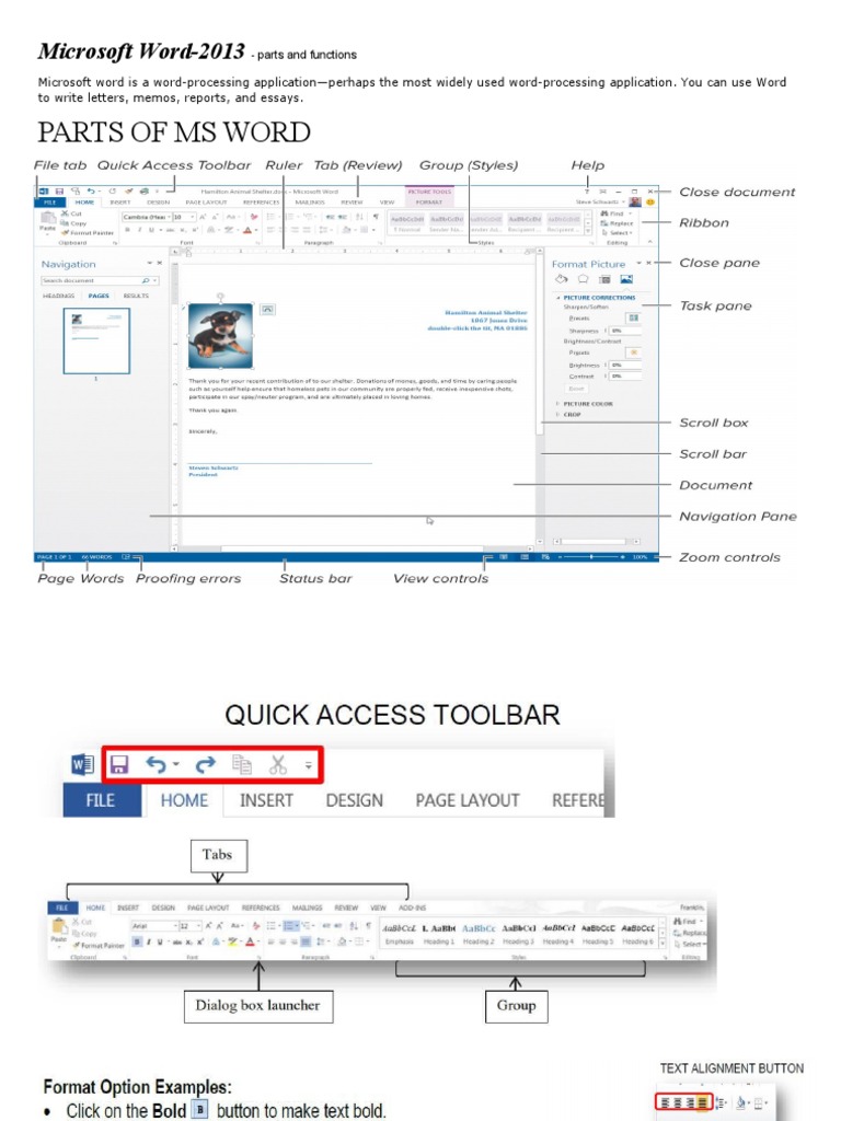 Microsoft Word Parts and Function | Download Free PDF | Microsoft Word ...