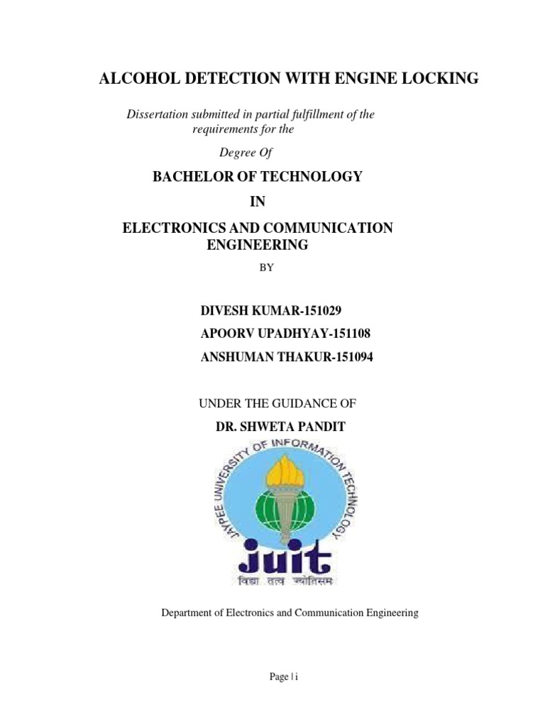 Alcohol Detection With Engine Locking | PDF | Microcontroller | Driving ...