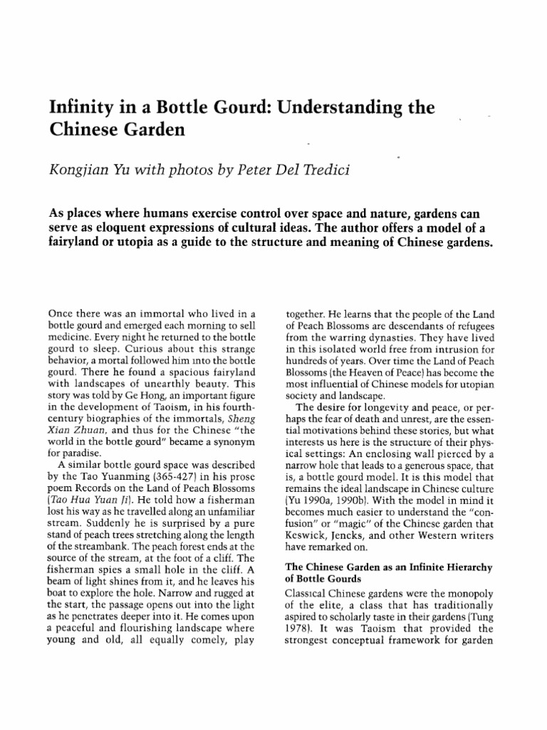 Infinity in A Bottle Gourd Understanding The Chinese Garden | PDF ...