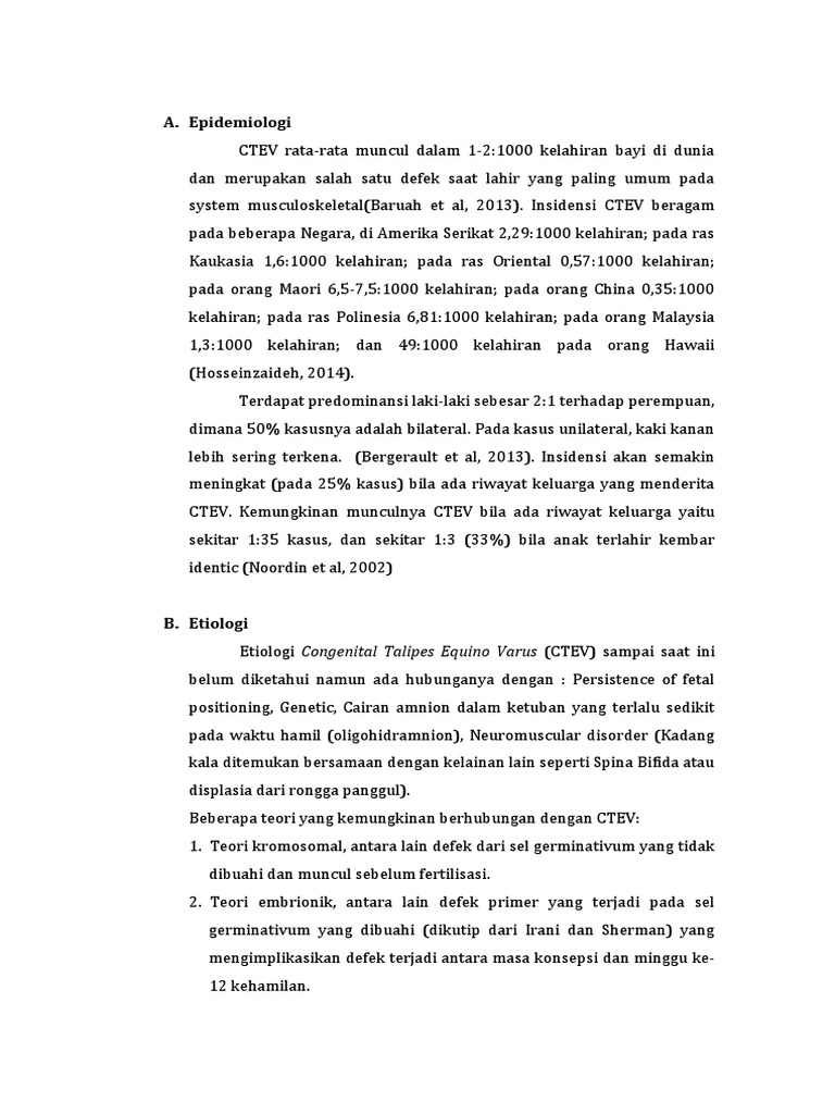 Epidemiologi dan Penanganan CTEV | PDF | Sains & Matematika