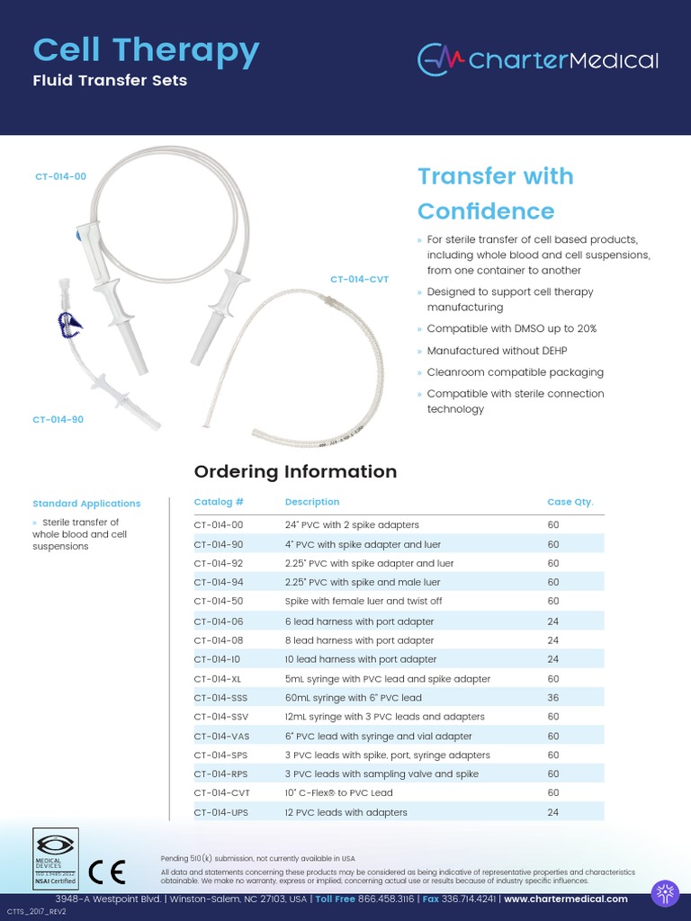 Charter Medical - Fluid Transfer Sets - Accessories | PDF | Polyvinyl ...