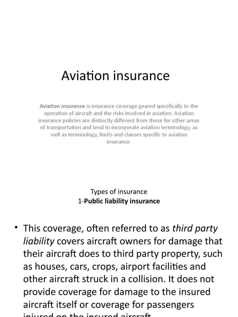 Aviation Insurance: Aviation Insurance Is Insurance Coverage Geared ...
