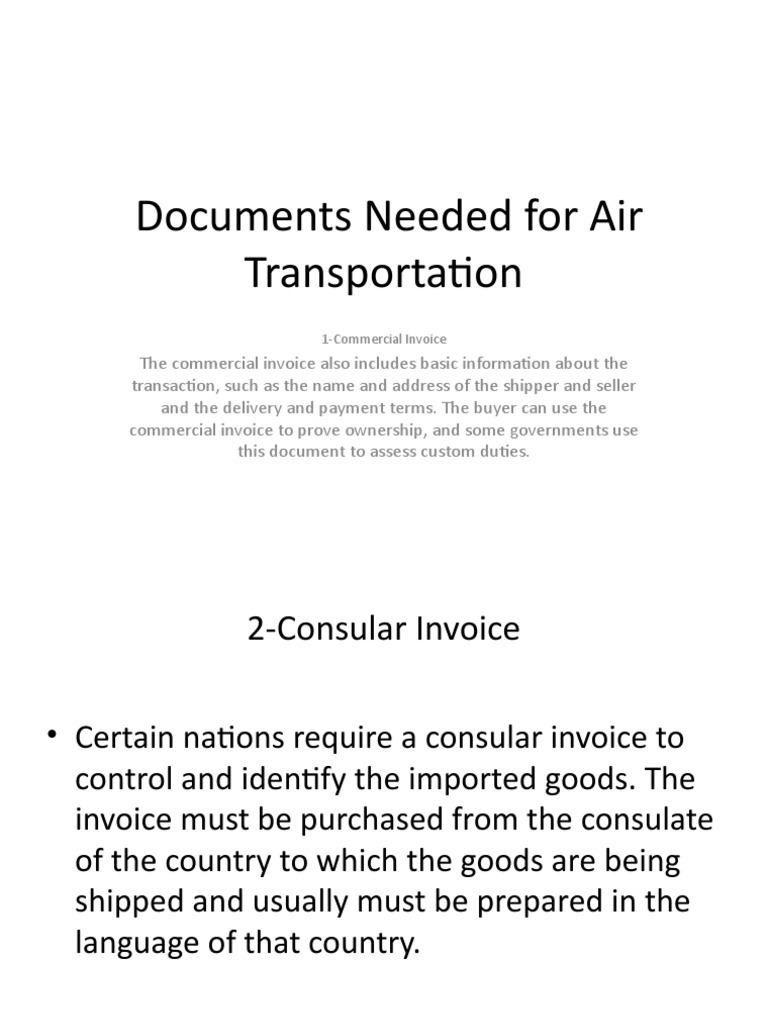 Air Transport Document Guide | PDF