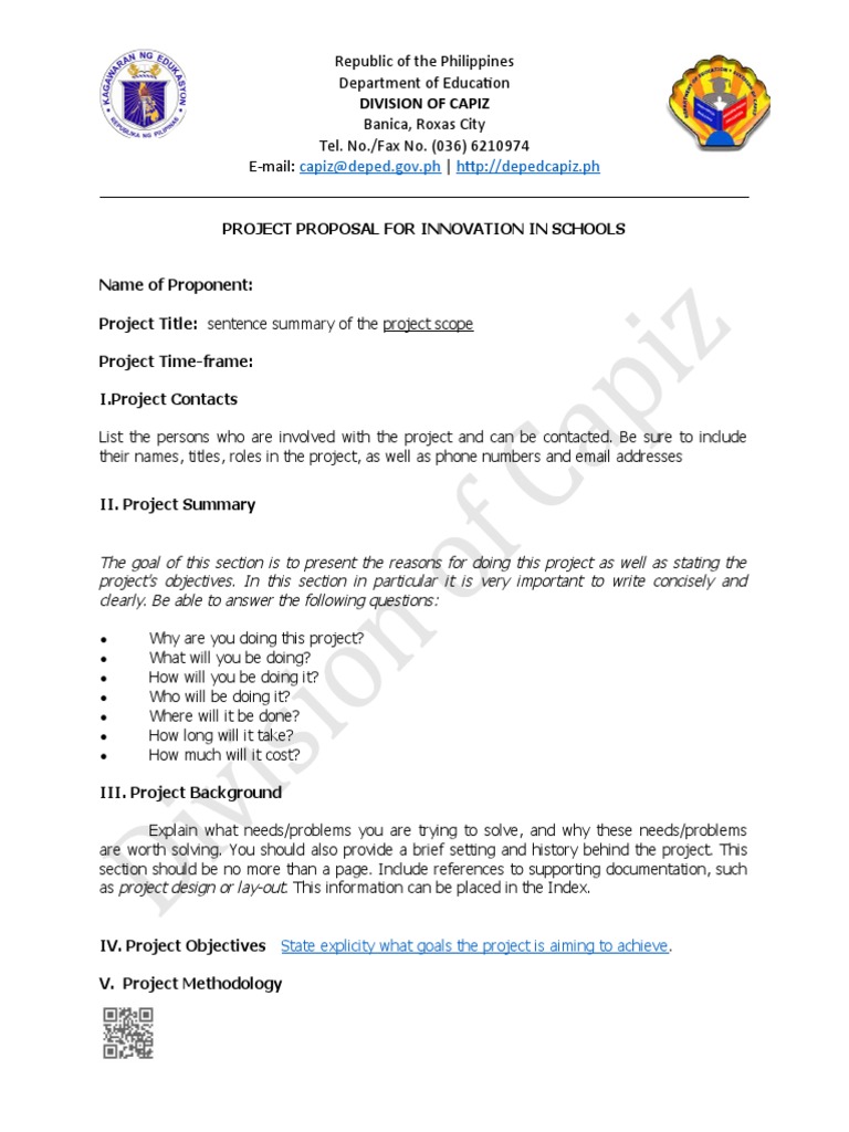 Project Proposal for School Innovation | PDF | Career & Growth | Art