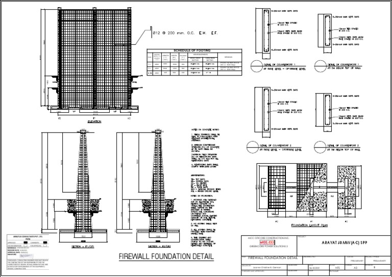 Firewall Foundation Detail Drawing | PDF | Computing