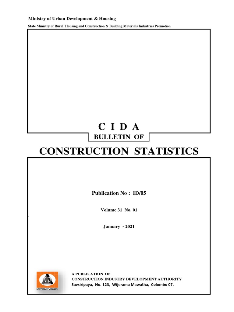 CIDA Construction Statistics Bulletin 2021 | PDF | Concrete | Pipe ...