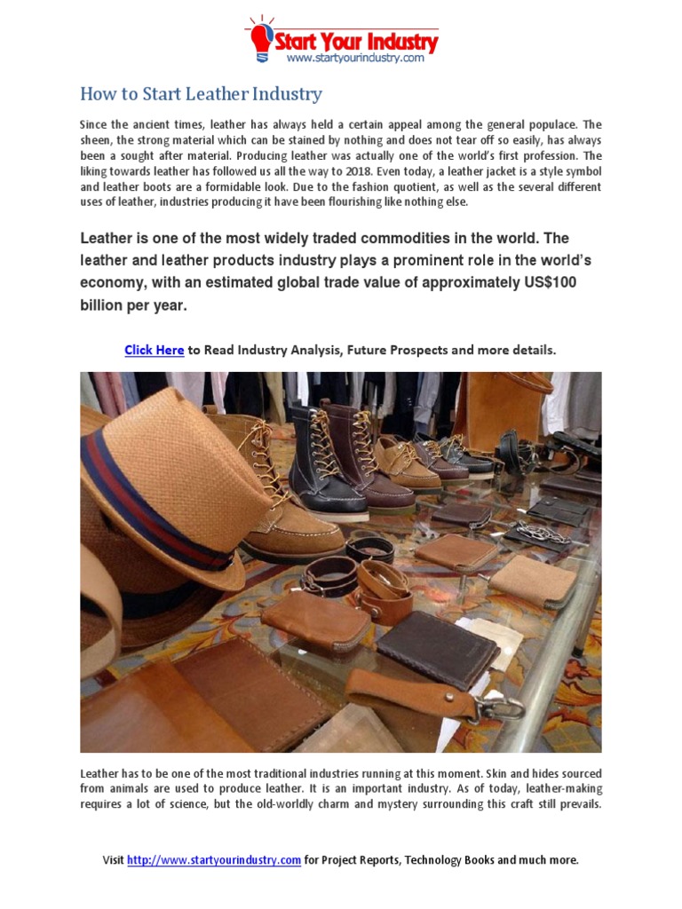 How To Start Leather Industry: Click Here | PDF | Leather | Economies