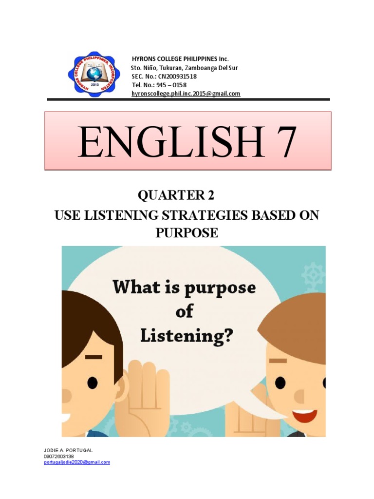 Use Listening Strategies Based On Purpose | PDF | Information | Attention