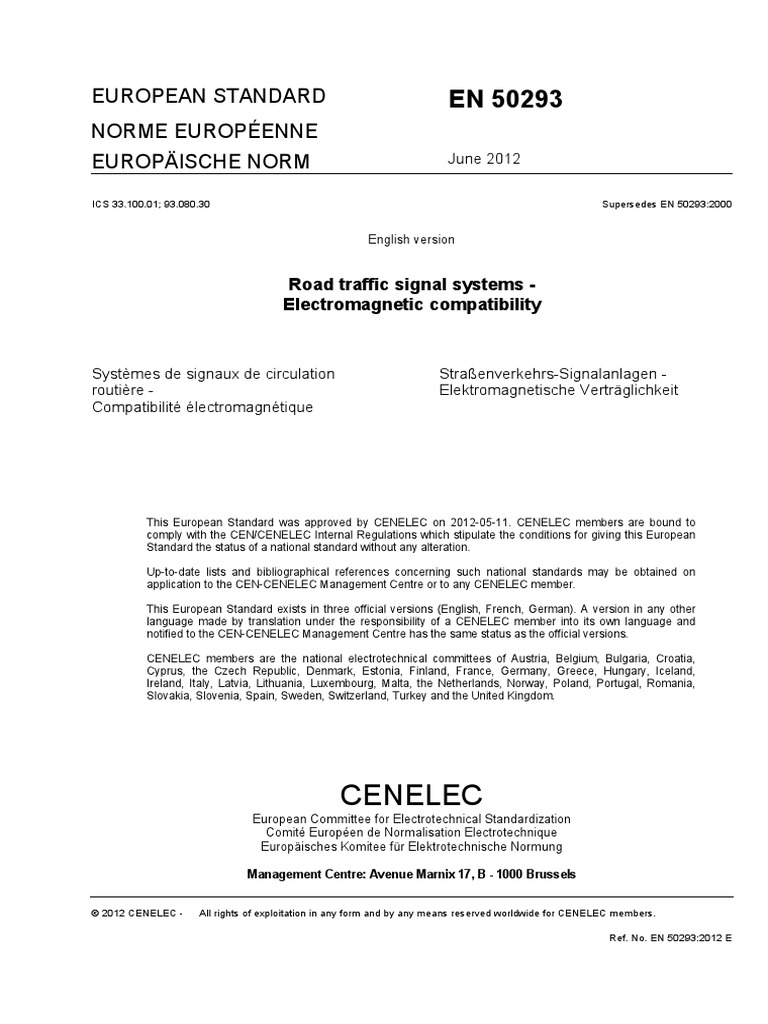 Cenelec: European Standard Norme Européenne Europäische Norm | PDF ...