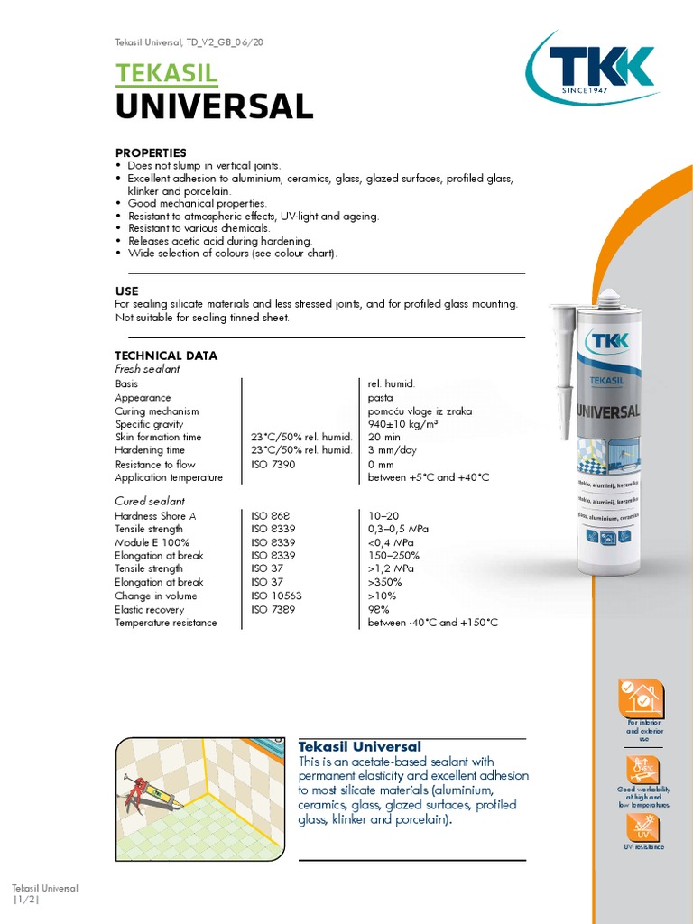 Tekasil Universal TD - V2 - GB - 06 20 | PDF | Glasses | Strength Of Materials