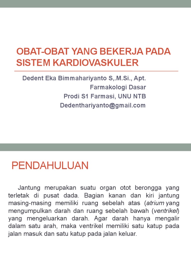 Obat Kardiovaskuler dan Fungsinya | PDF