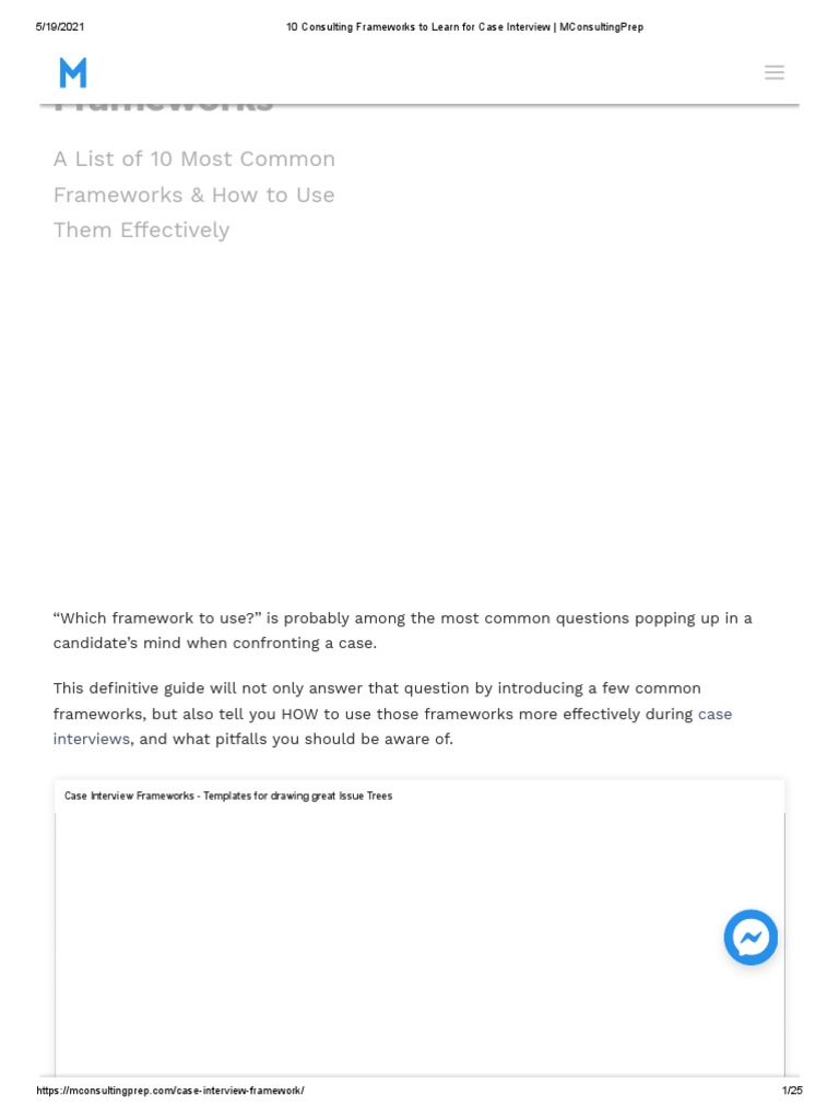 10 Consulting Frameworks To Learn For Case Interview - MConsultingPrep | PDF | Marketing | Swot ...