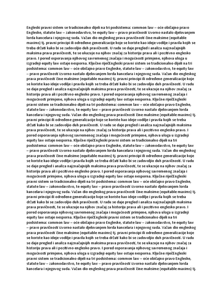 Engleski Pravni Sistem | PDF