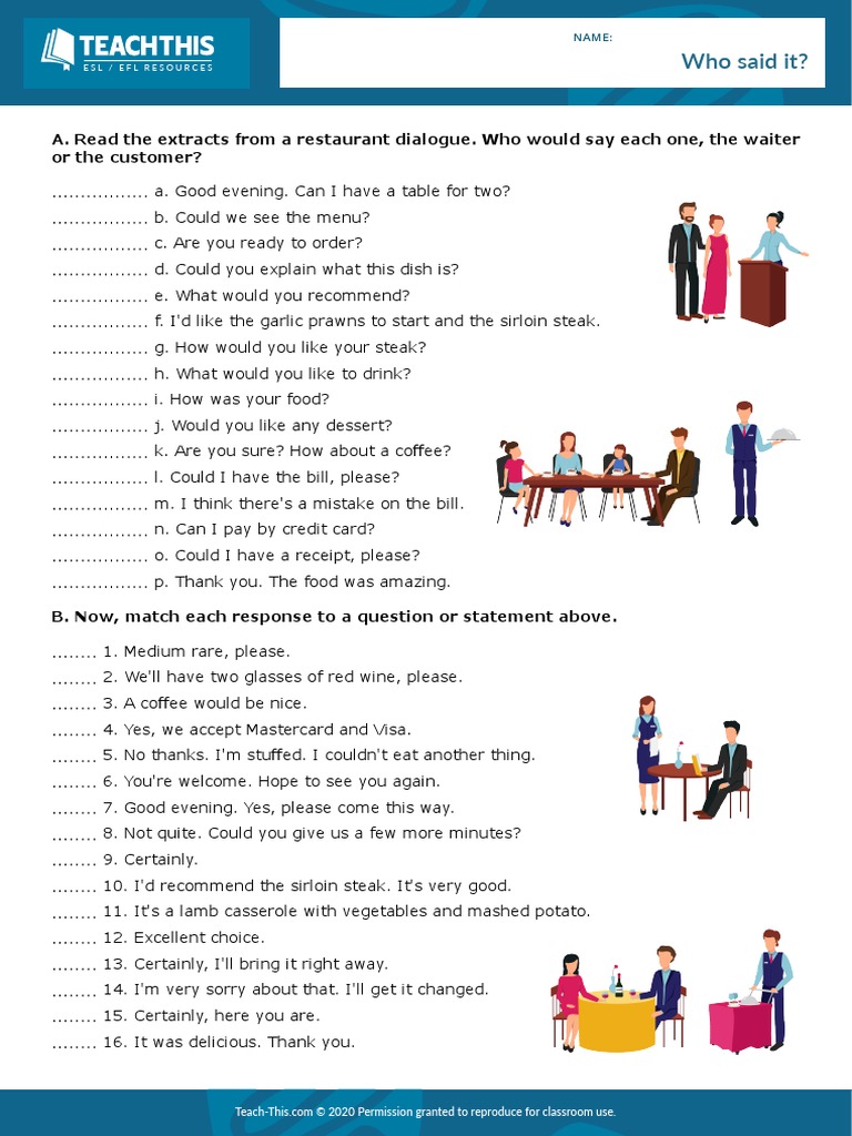 Who Said It Interactive Worksheet | PDF