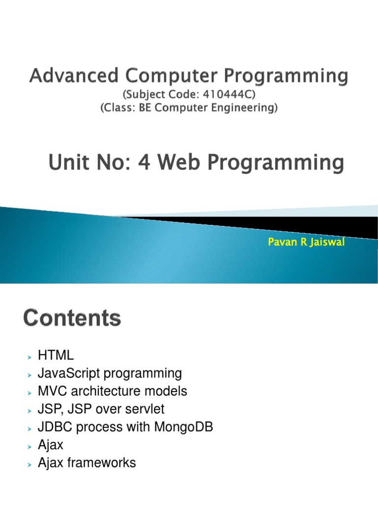 Unit 4 Web Programming | PDF | Html Element | Html