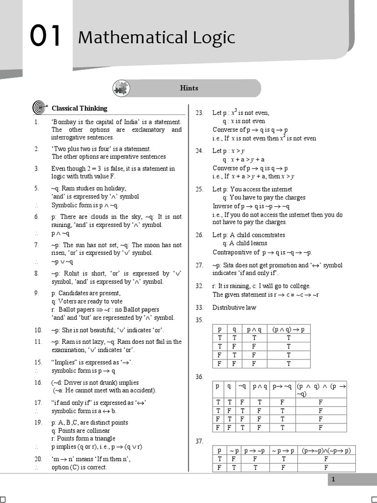 Mathematical Logic Principles | PDF | If And Only If | Mathematics