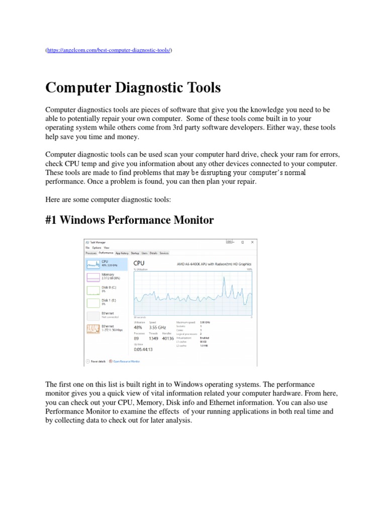 Five Best Computer Diagnostic Tools | PDF | Hard Disk Drive | Operating System