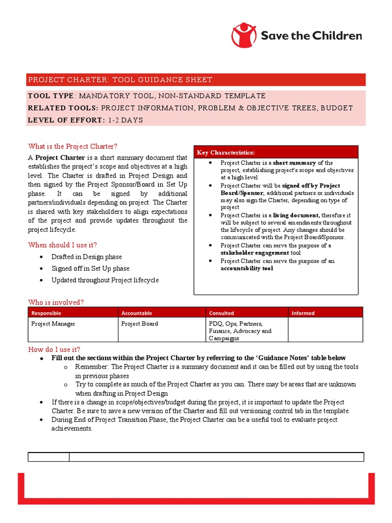 PMM Project Charter EiE | PDF | Literacy | Project Management