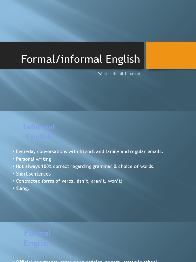 Formal and Informal Register | PDF