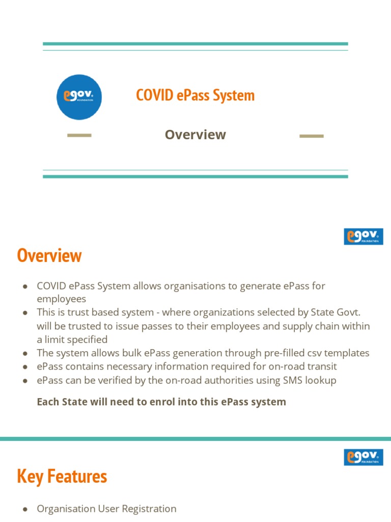 COVID EPass System - Overview | PDF | Information Technology Management ...
