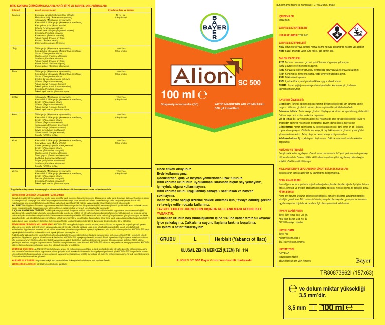 Alion sc500 100 ML Etiket | PDF