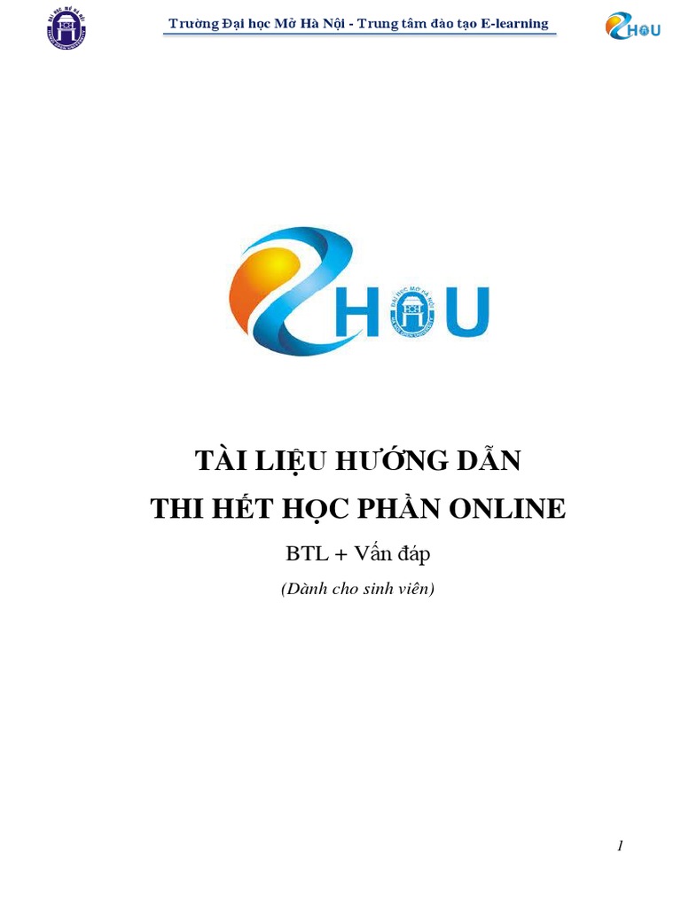 TLHD Thi Online BTL+ VĐ Sinh Viên EHOU v3.1 | PDF