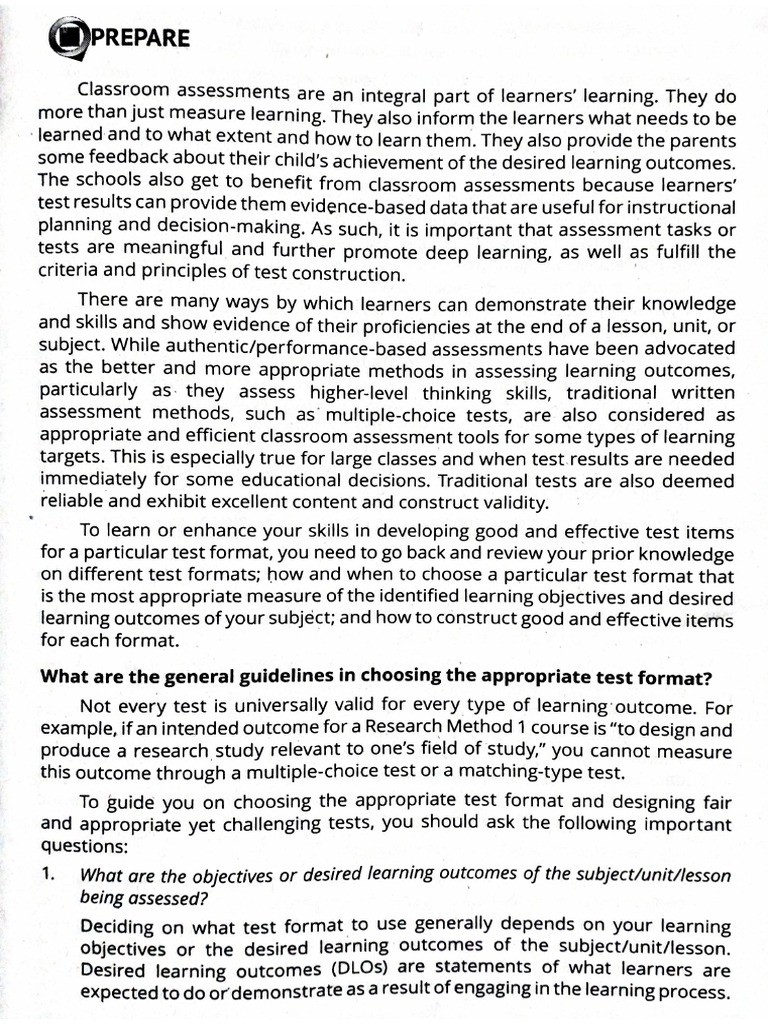 Construction of Written Tests | PDF