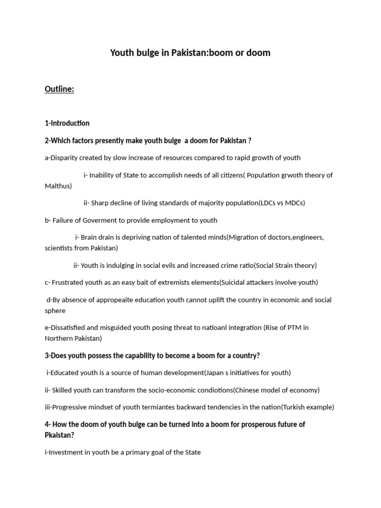 Essay Youth Bulge Pdf Economies
