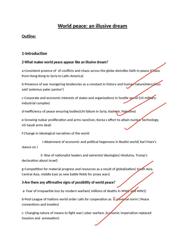 Essay - World Peace | Download Free PDF | World Peace | Peace