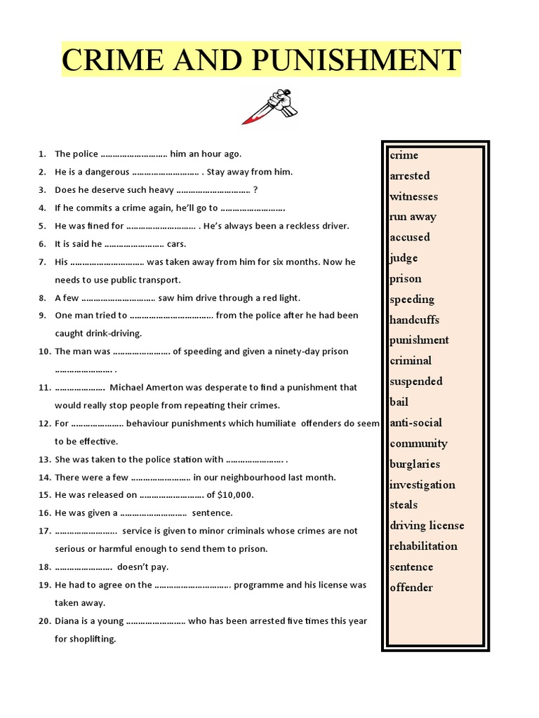 Crime and Punishment Vocabulary Guide | PDF | Crime & Violence | Crimes