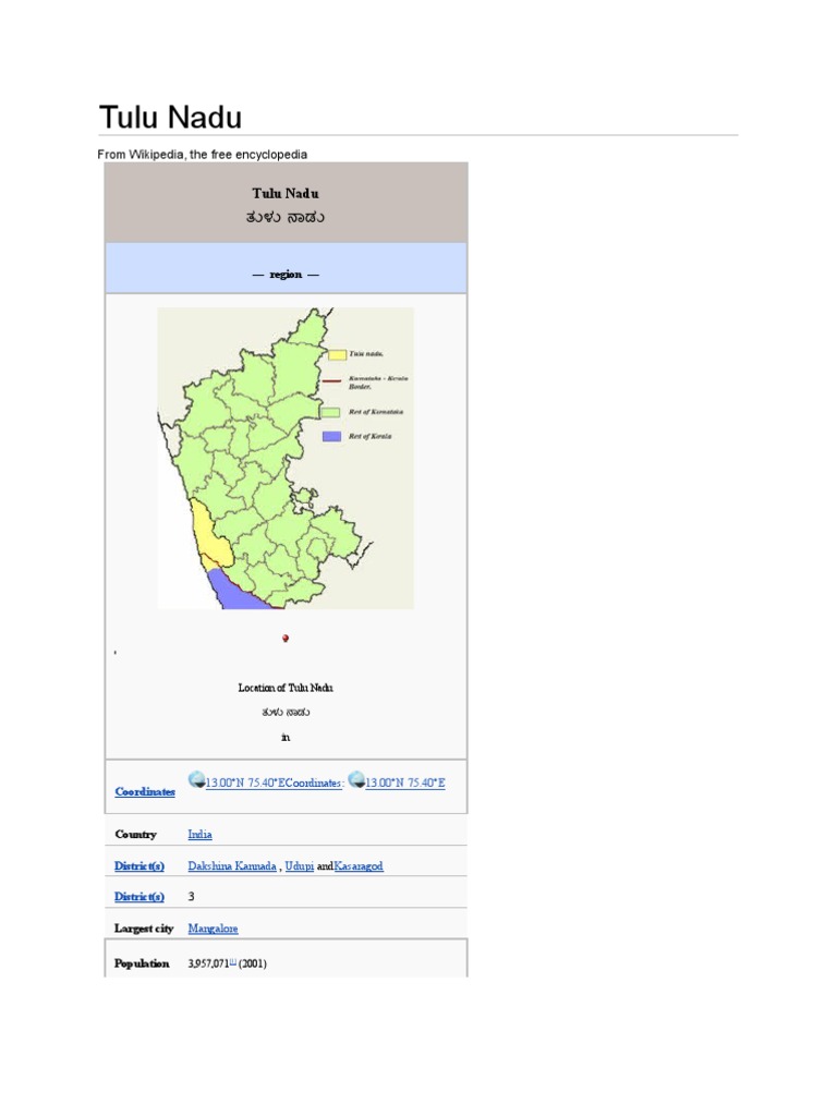 Tulu Nadu | PDF