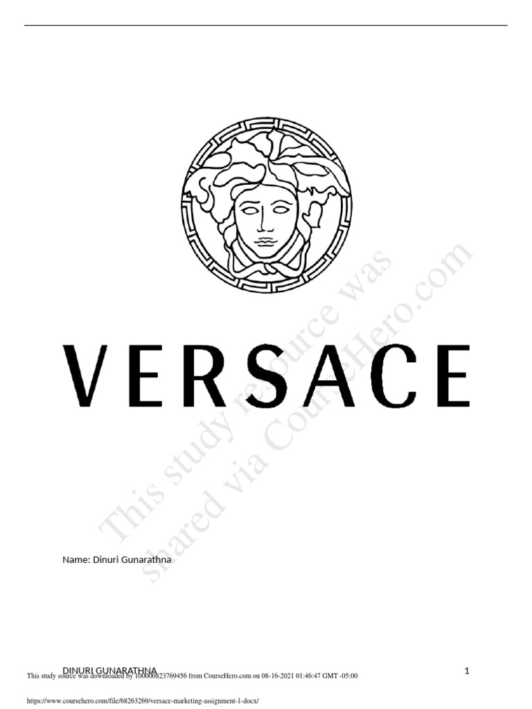 Versace Marketing Assignment 1 | PDF | Brand | Luxury Goods