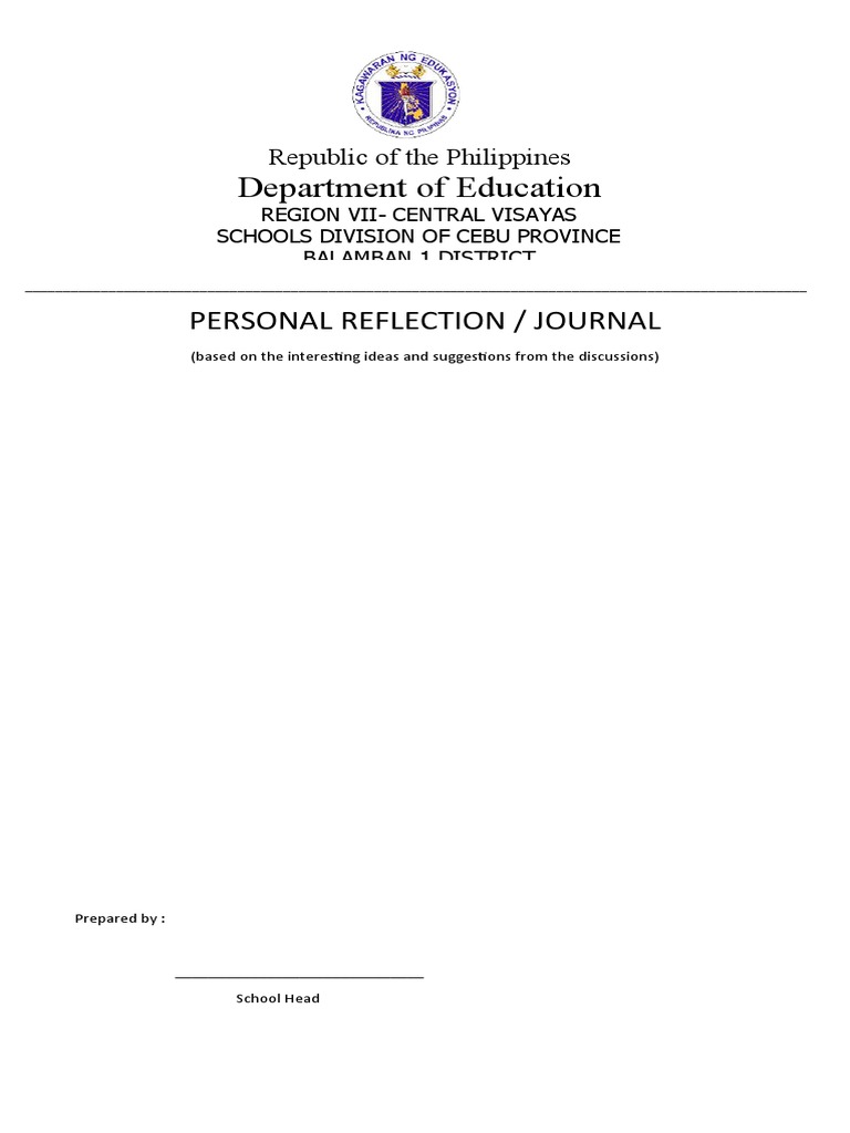 Personal Reflection Journal Template | PDF