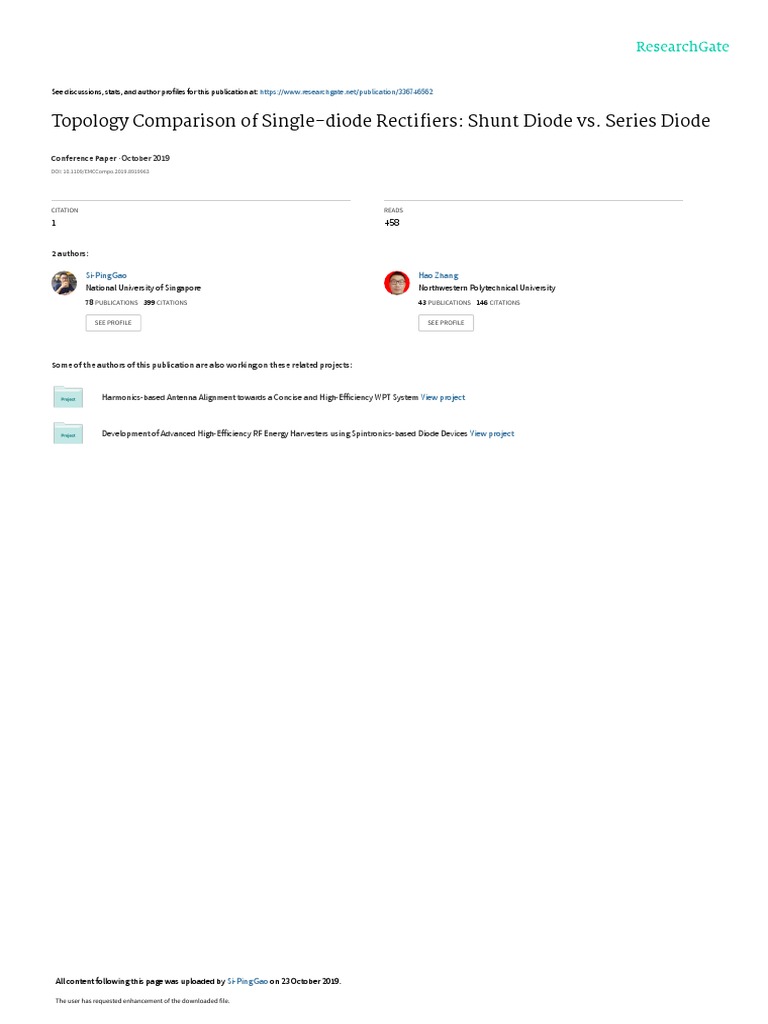 Topology Comparison of Single Diode Rectifiers Shunt Diode Vs Series ...
