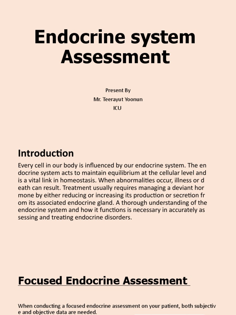 Endocrine System Assessment. | PDF | Adrenal Gland | Endocrine System