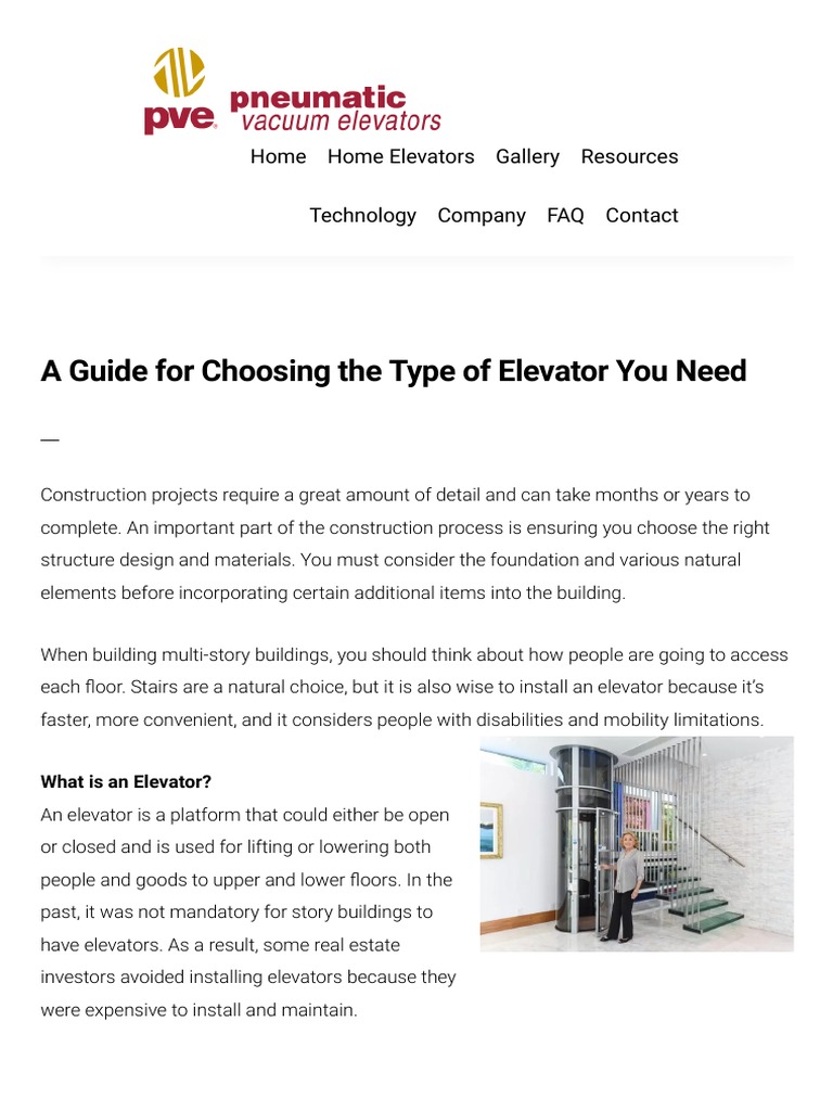 Types of Elevators - Home Elevators - Residential Elevators ...
