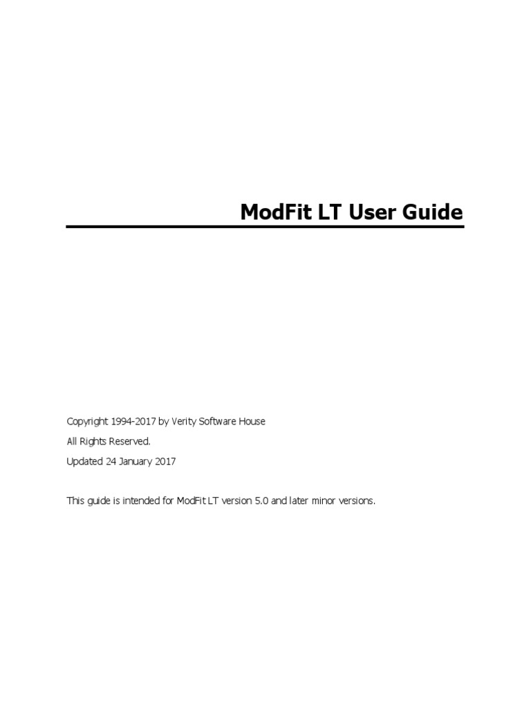 ModFit LT User Guide | PDF | Databases | Software Bug