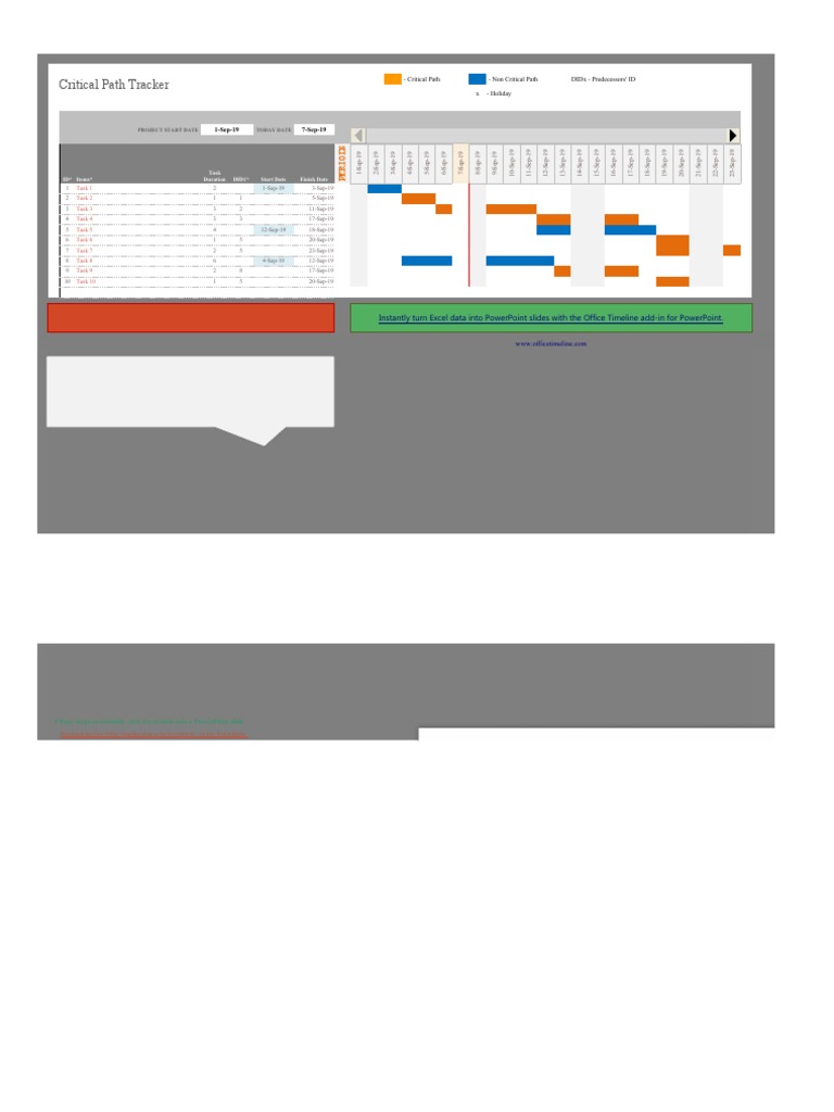 Excel Critical Path Tracker Template | PDF | Microsoft Excel | Computing