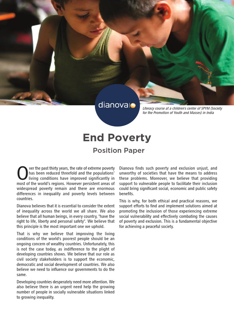 End Poverty: Position Paper | PDF