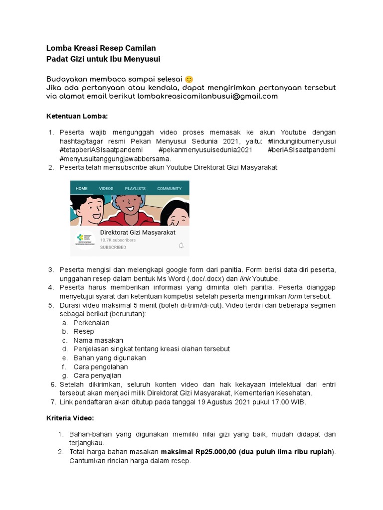Ketentuan Lomba Dan FAQ PDF - harga bahan memasak - measurerexsty