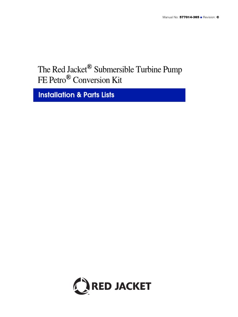The Red Jacket Submersible Turbine Pump FE Petro Conversion Kit | PDF ...