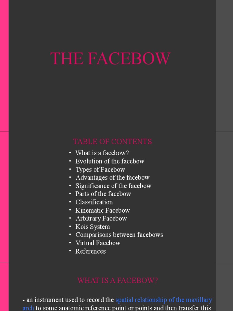 FACEBOW | PDF | Mouth | Dentistry