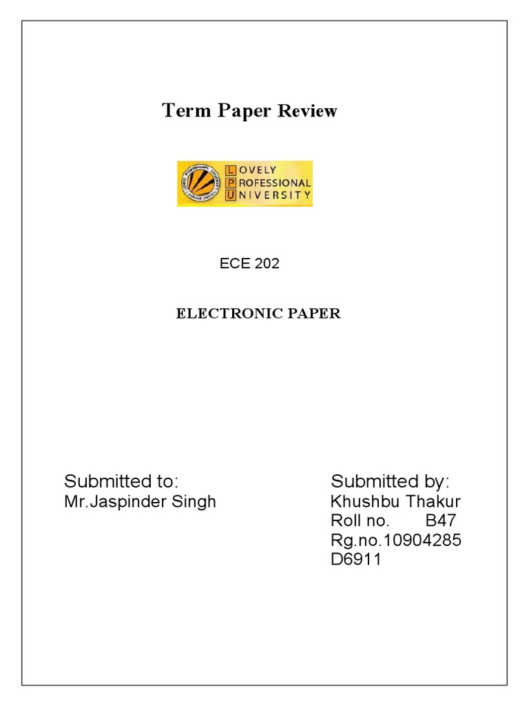 Electronic Paper | PDF | Manufactured Goods | Film And Video Technology