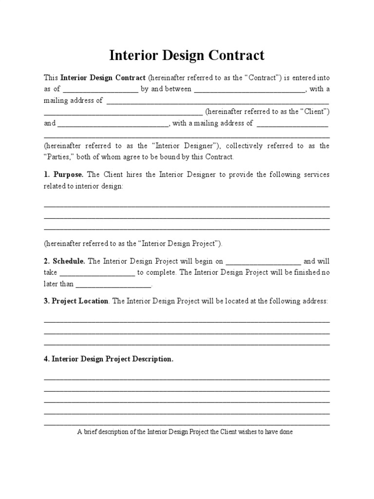 Main - Interior Design Contract Template | PDF | Indemnity | Breach Of ...