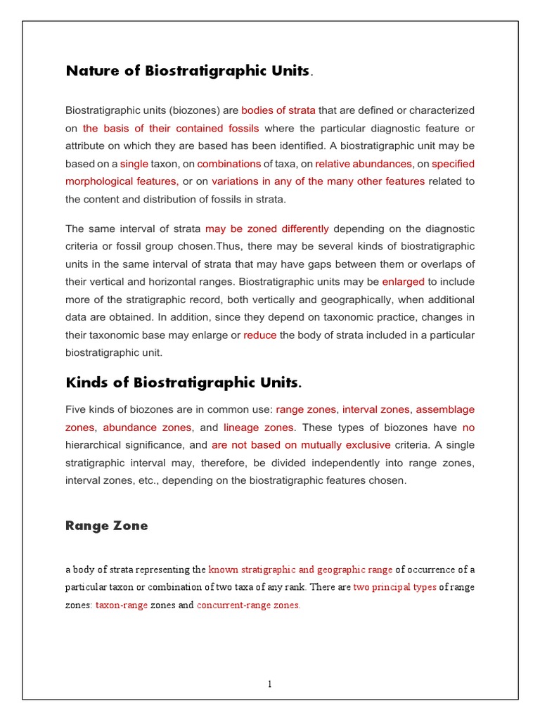 Nature of Biostratigraphic Units.: Range Zone | PDF