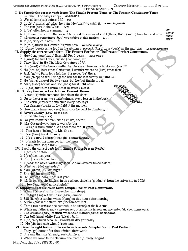 Ms Dung IELTS - Practice 1 (Đã Làm) | PDF