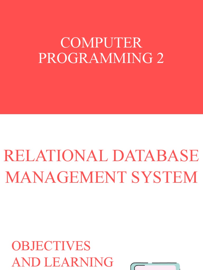 Computer Programming 2 | PDF | Databases | Microsoft Access