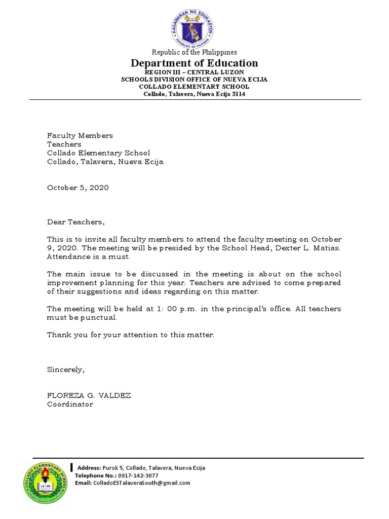 Faculty Meeting Invitation Notice | PDF