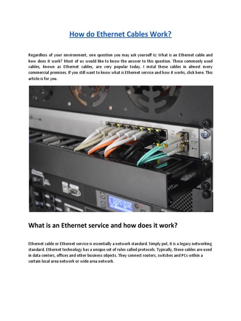 How Do Ethernet Cables Work | PDF | Ethernet | Computer Network