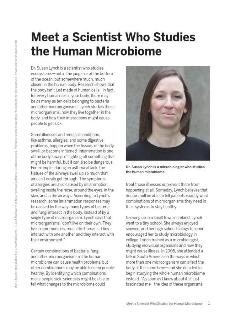 Printable Article "Meet A Scientist Who Studies The Human Microbiome ...